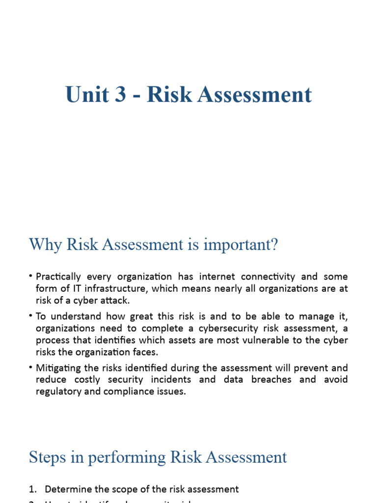 Unit 3 - Risk Assessment-Nivedhitha | PDF | Security | Computer Security