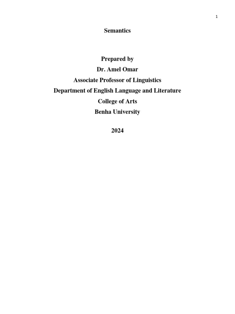 Semantics 3 Rd Grade 2024 Arts Pdf Semantics Syntax