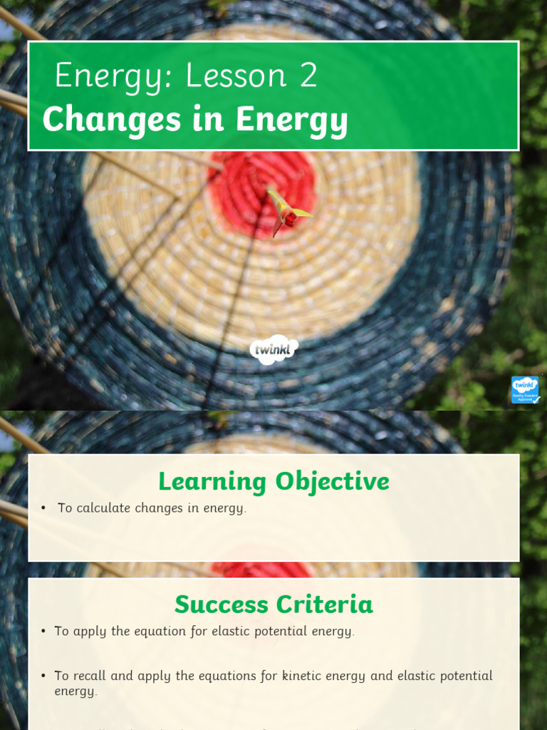 Energy Lesson 2 | PDF | Potential Energy | Kinetic Energy