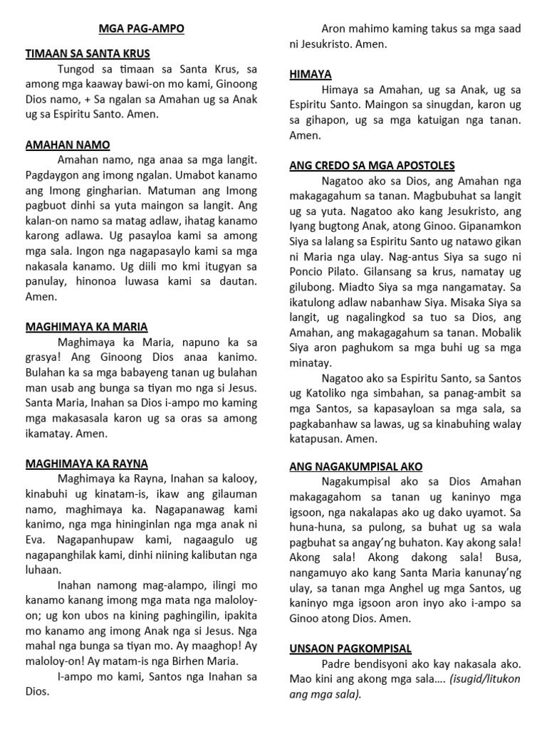 Katekista Komunyon Prayers | PDF