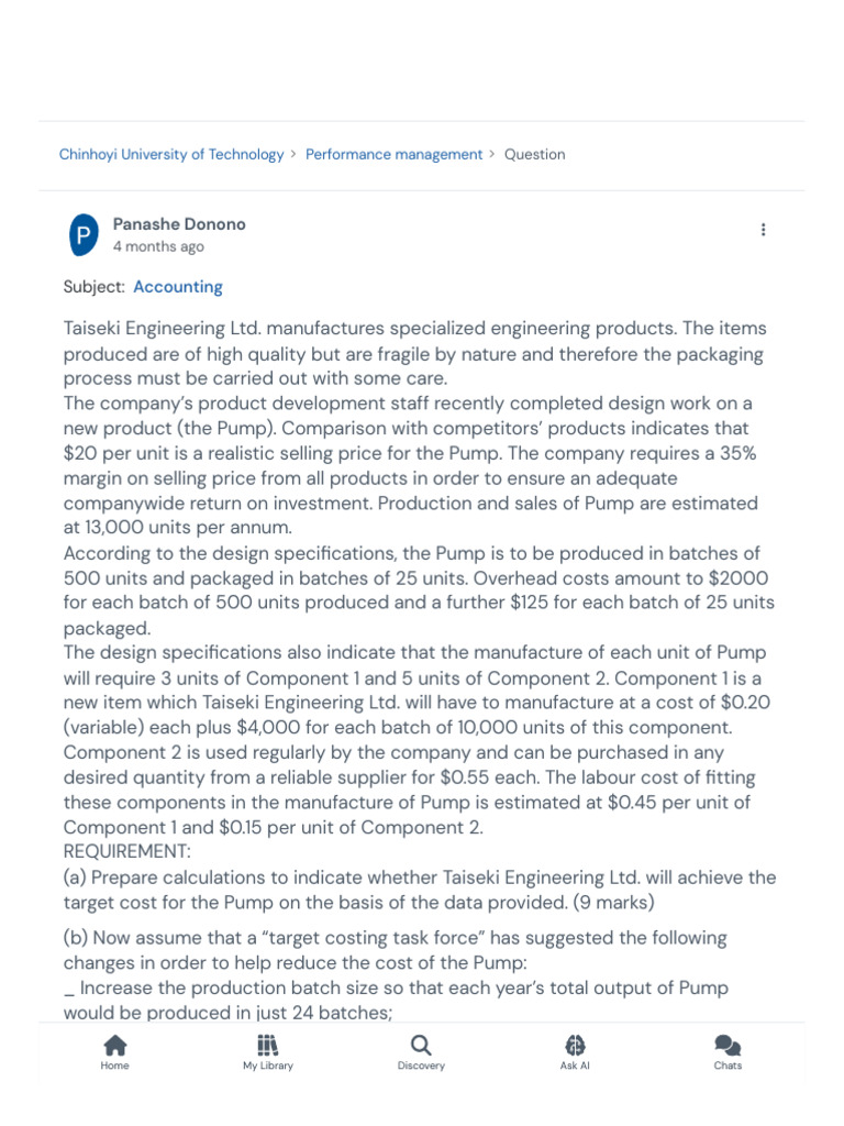 q2 Solution | Download Free PDF | Cost | Pump