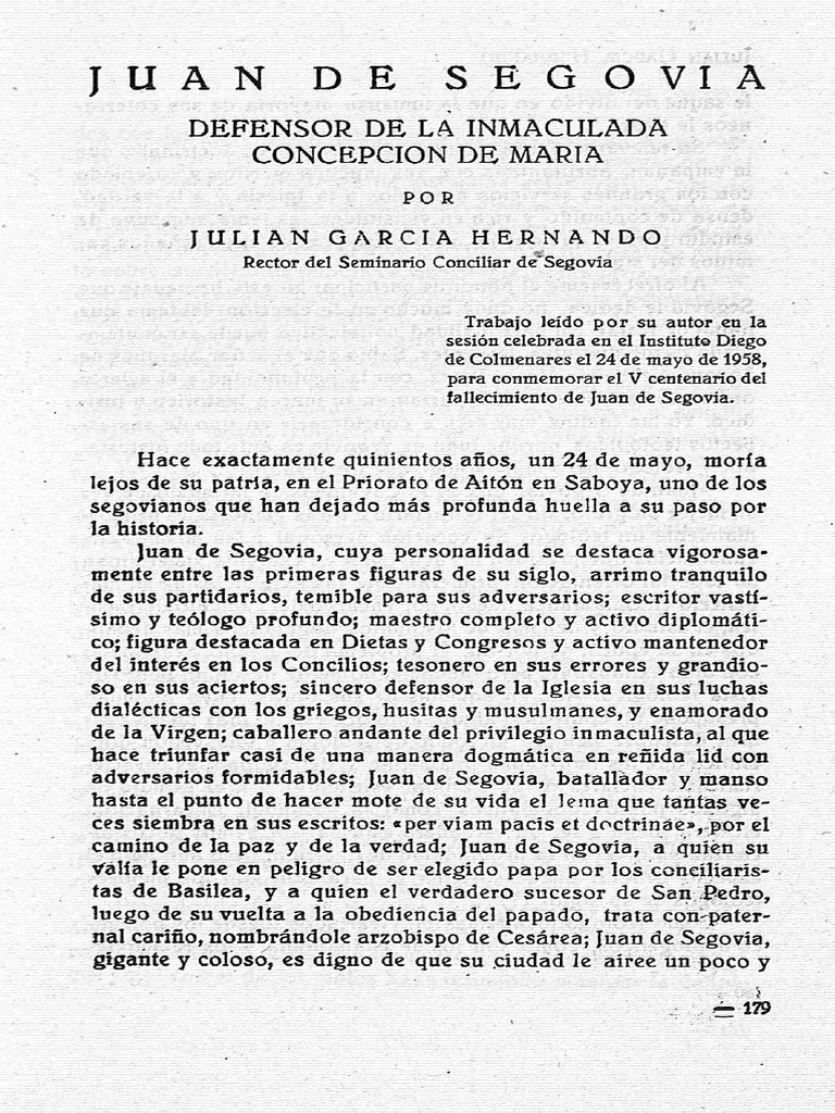 Juan de Segovia y la Inmaculada Concepción | PDF | María, madre de ...