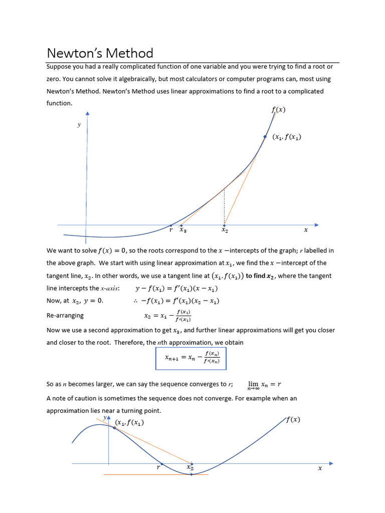 Newton - S Method | PDF | Zero Of A Function | Tangent