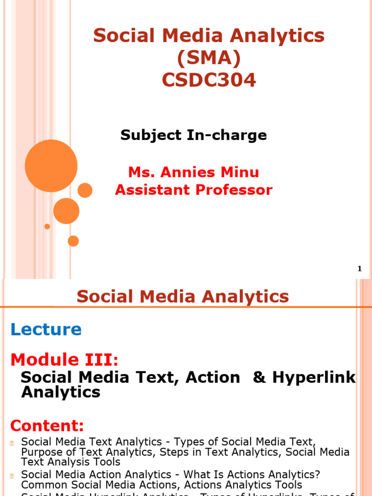 SMA - Module 3 (B) | Download Free PDF | Analytics | Popular Culture & Media Studies