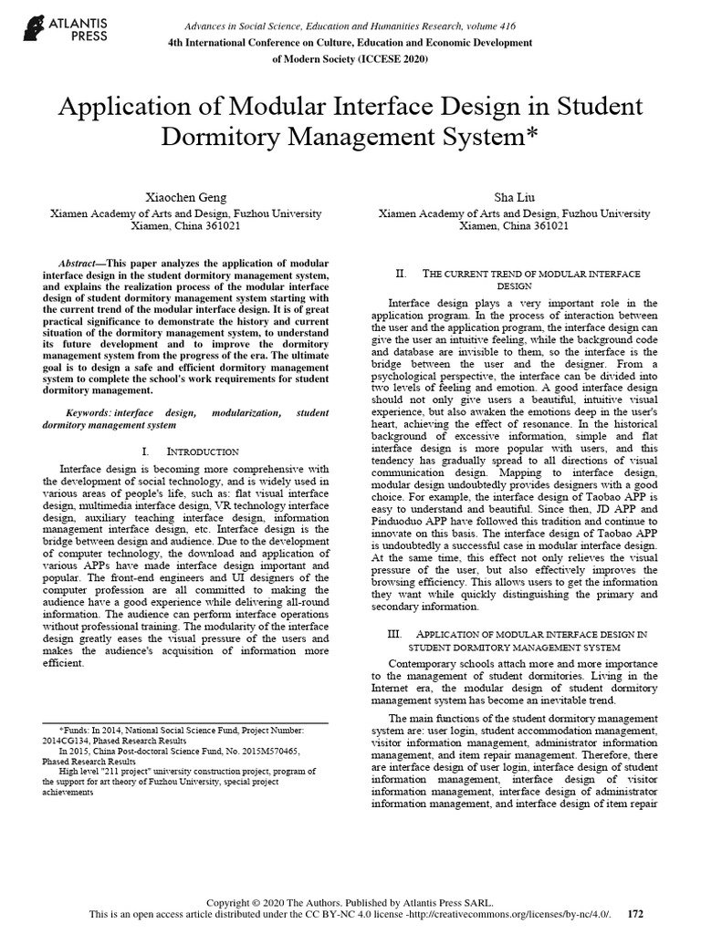 Application of Modular Interface Design in Student Dormitory Management ...