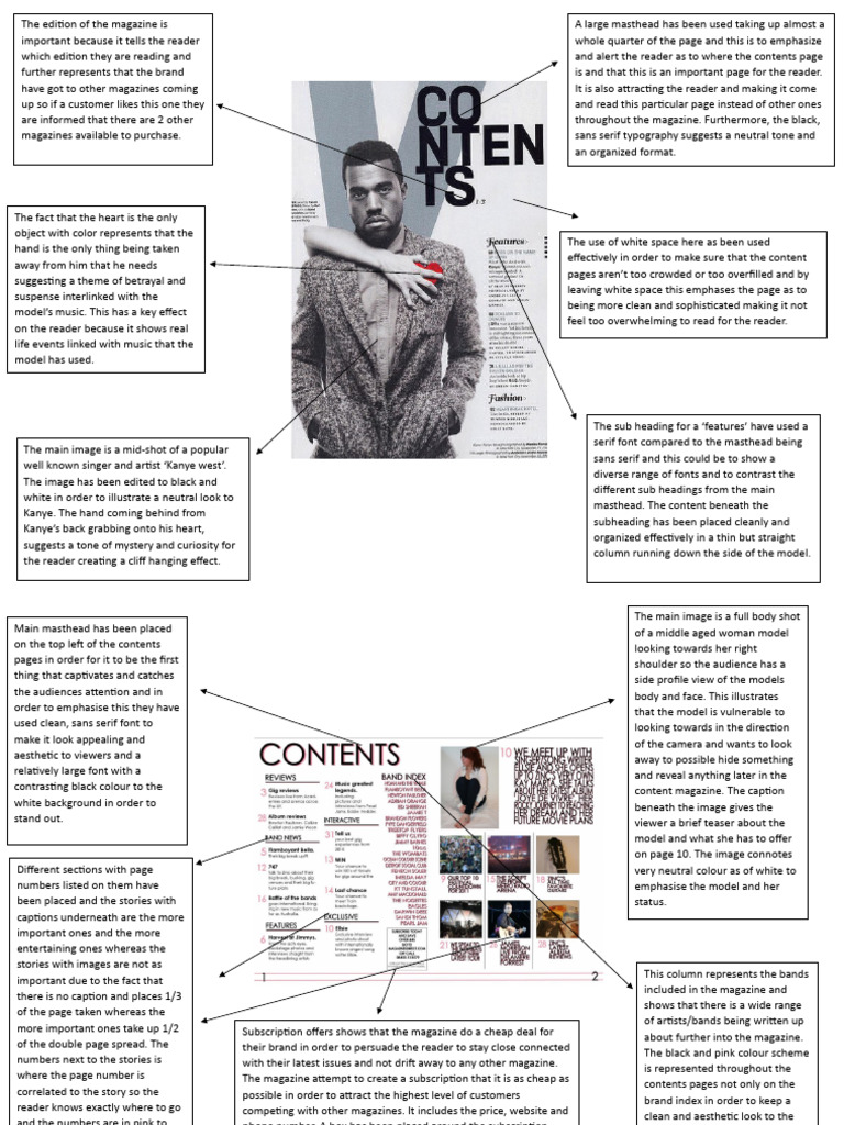 Magazine Content Pages Analysis | PDF | Typefaces | Typography