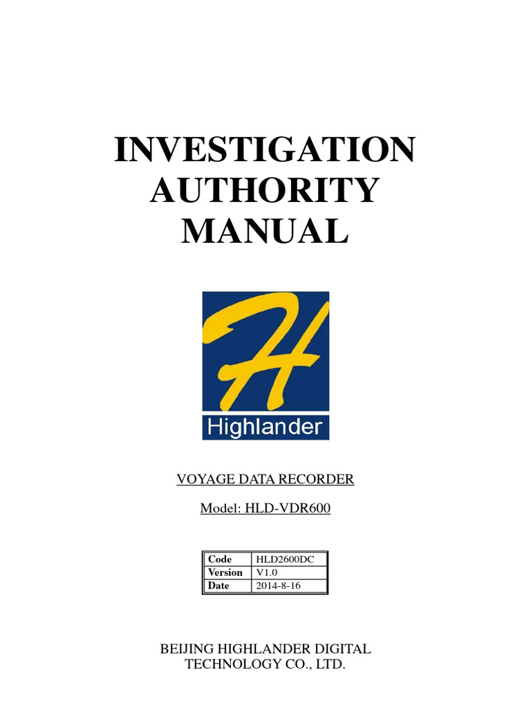 HLD-VDR600 Investigation Suthority Manual | PDF | Installation (Computer Programs) | Computer File