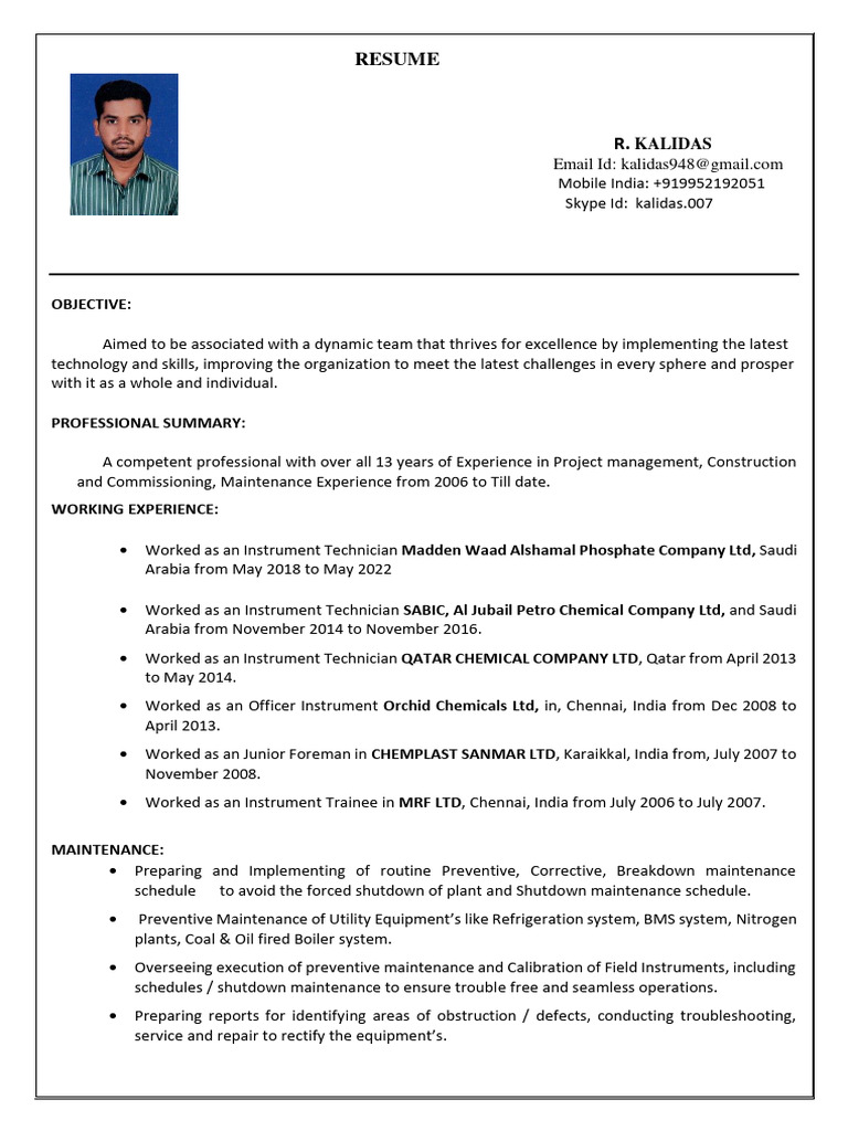 Kalidas.CV | PDF | Flow Measurement | Instrumentation