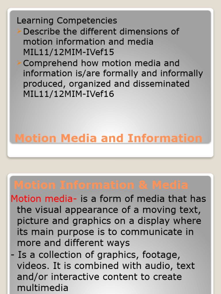 Motion Information Media | PDF