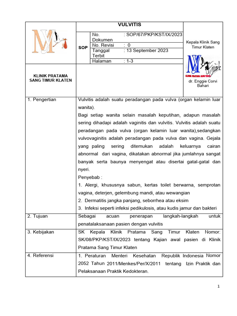 Sop Vulvitis | PDF