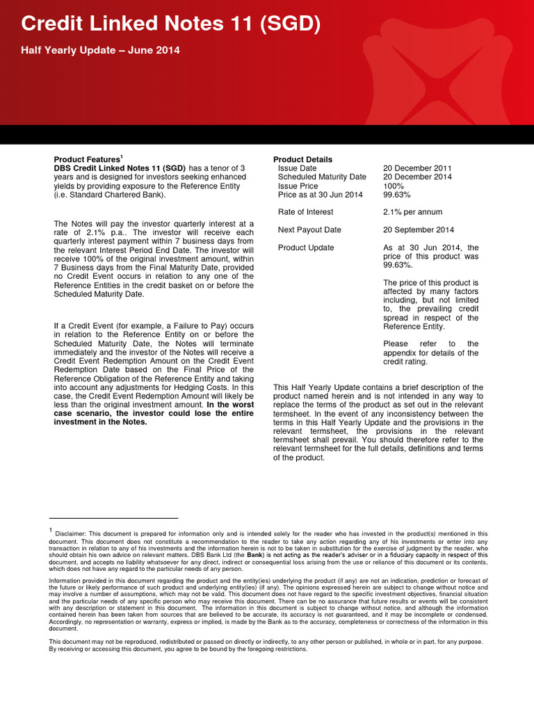 Credit Linked Notes Series 11 | Download Free PDF | Moody's Investors ...