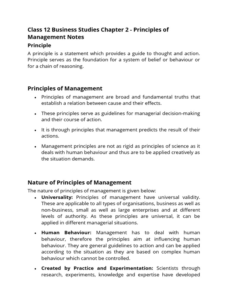 Chap 2 Principles of Management | PDF | Employment | Division Of Labour