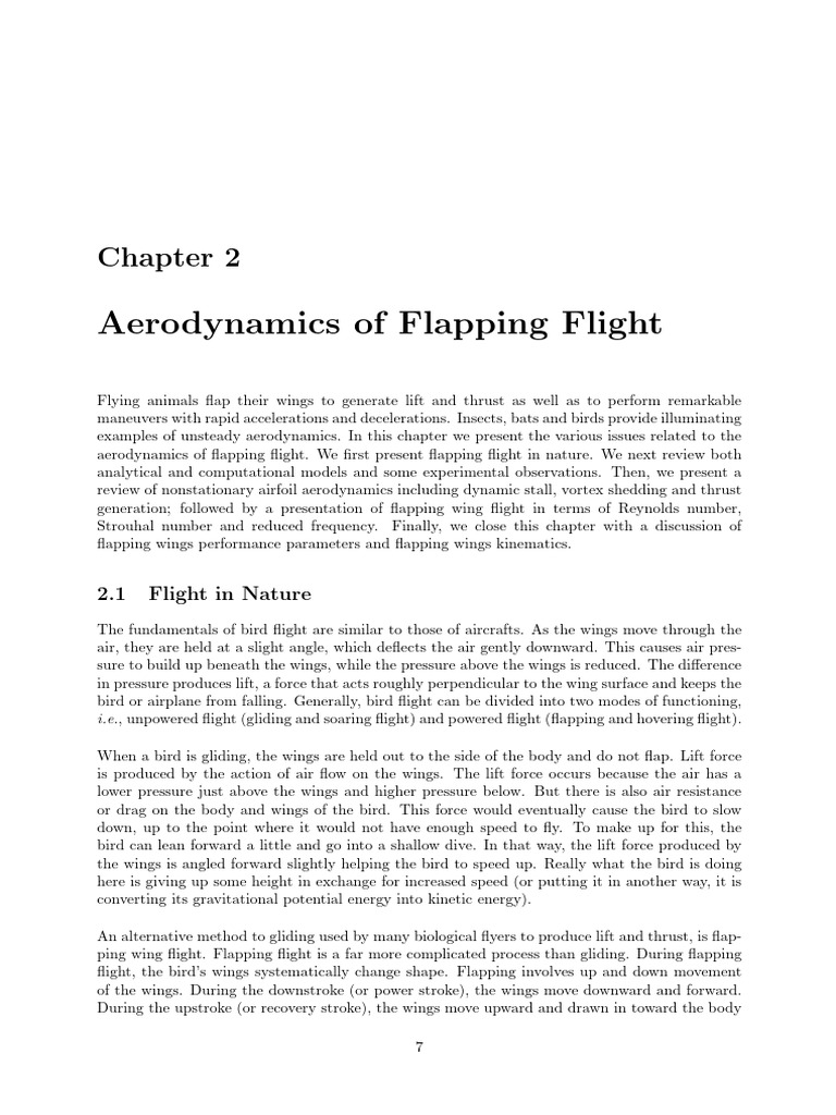 Aerodynamics of Flapping Flight | PDF | Flight | Lift (Force)