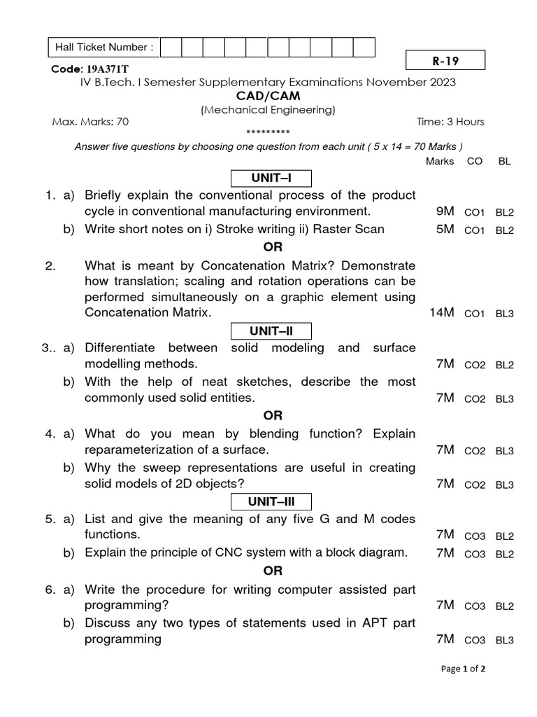 IV B.Tech. I Semester Supplementary Examinations November 2023 | PDF | Computing
