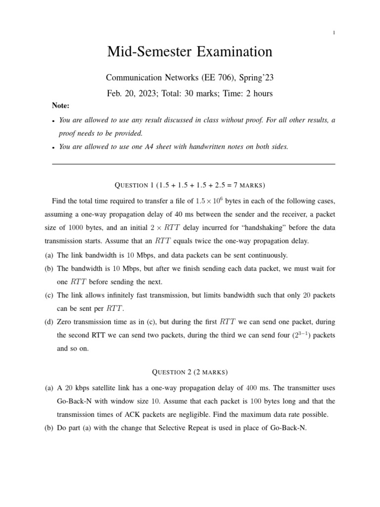 Midsem | PDF | Transmission Control Protocol | Computer Network Midsem | PDF | Transmission Control Protocol | Computer Network