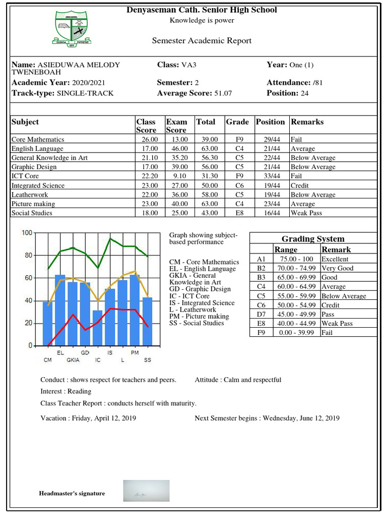 Semester 2 Academic Report for VA3 | PDF | Schools | Science