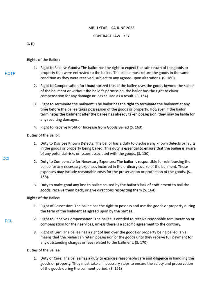 MBL Past Question Papers | PDF | Misrepresentation | Indemnity