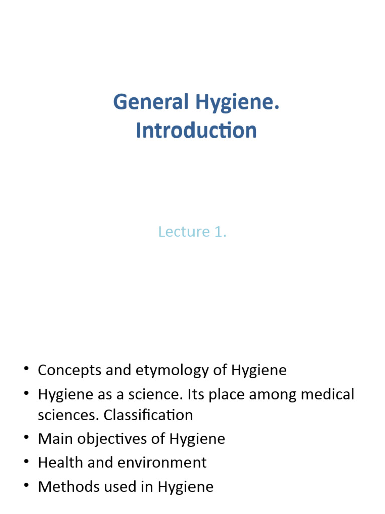 Introduction to General Hygiene Concepts | PDF | Hygiene | Sanitation