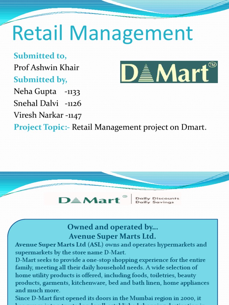 D-Mart Retail Management Overview | PDF | Retail | Pricing