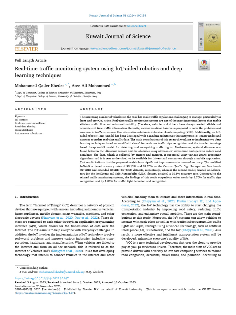 Kuwait Journal of Science: Mohammed Qader Kheder, Aree Ali Mohammed ...