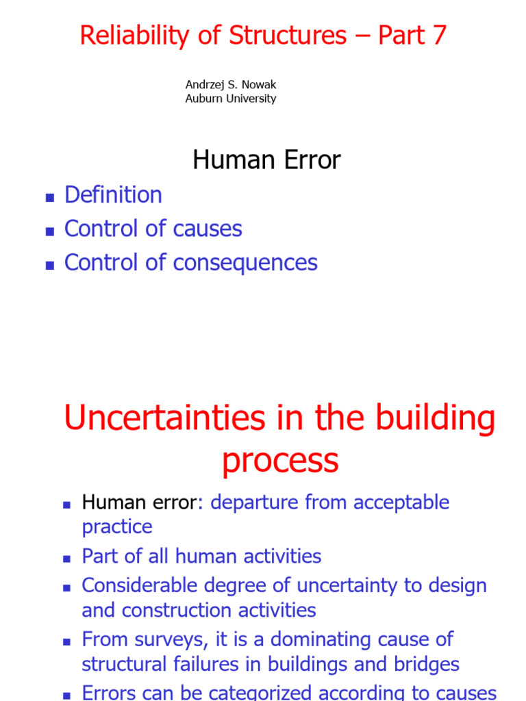 Reliability 7-Human Errors | PDF | Reliability Engineering ...