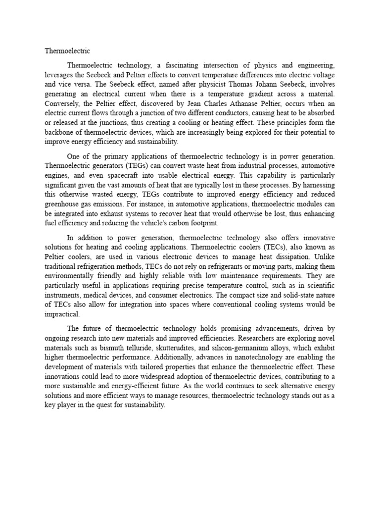 Thermoelectric | PDF | Efficient Energy Use | Nature