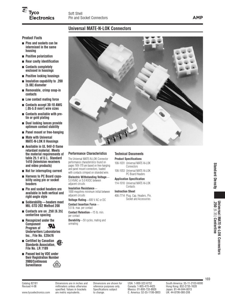 Universal MATE-N-LOK Connectors | PDF | Electrical Connector | Electrical Engineering