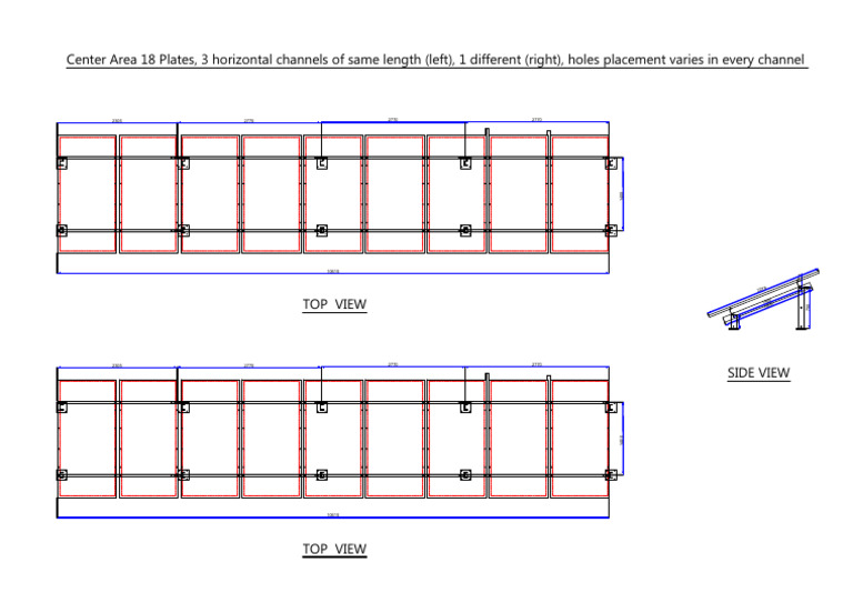 Center Area 18 Plates, 3 Horizontal Channels of Same Length (Left), 1 ...