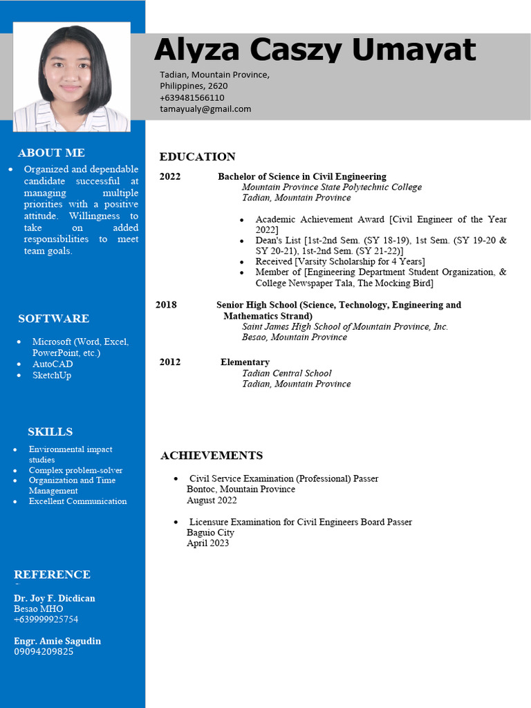 Aspiring Civil Engineer Profile | PDF | Science | Engineering