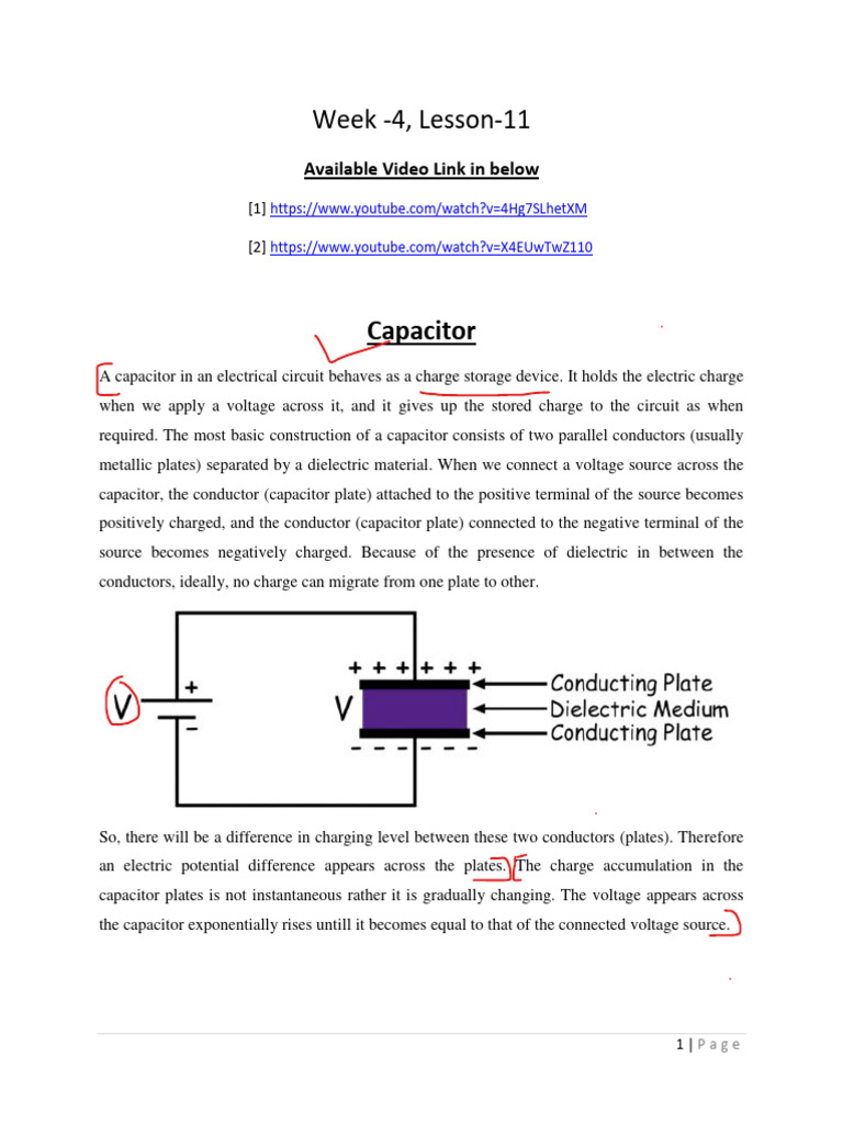 Analog Electronics Lesson-9-1 | PDF | Capacitor | Capacitance