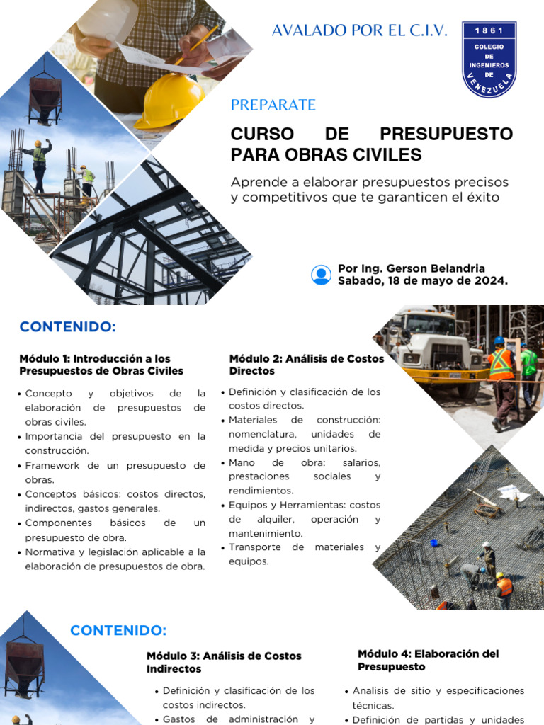 Curso Presupuesto de Obras | PDF | Presupuesto | Software