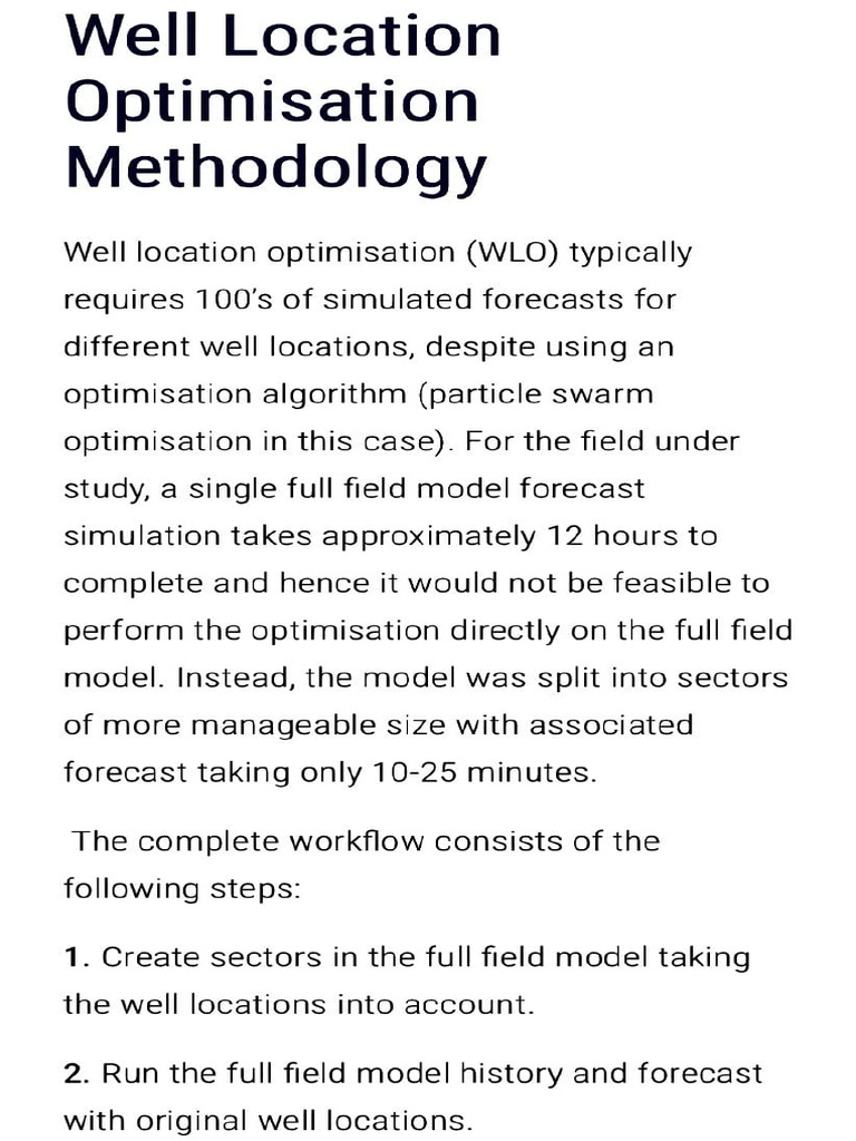 Workflow Methodology For Well Optimization | PDF | Petroleum Reservoir | Mathematical Optimization