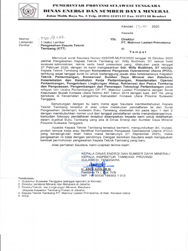 Surat Pengesahan KTT | PDF