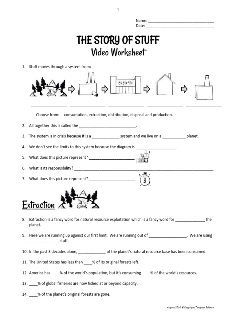 14 - The Story of Stuff - Video Worksheet | PDF | Municipal Solid Waste ...