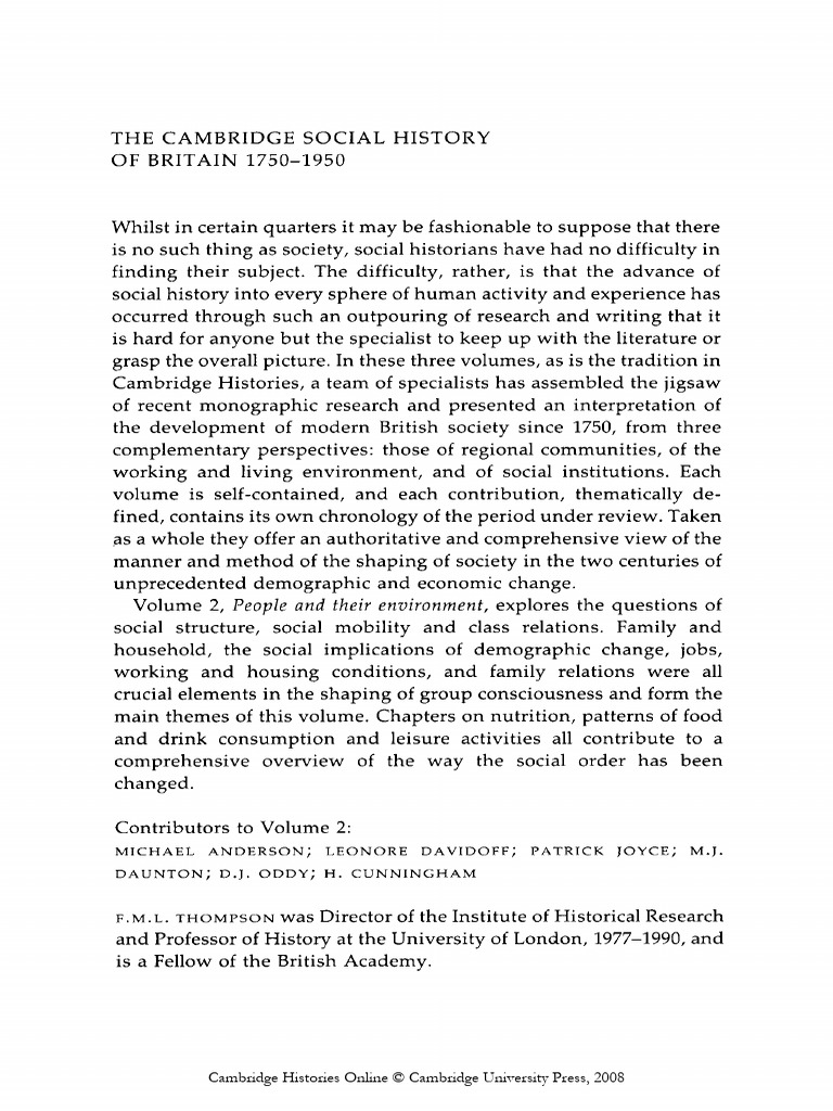 Social History of Britain 1750-1950 | PDF | Scotland | Social History