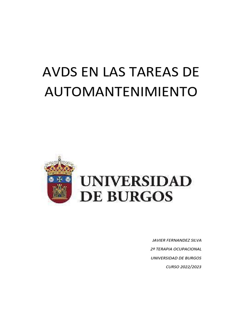 AVDs Teorico+Practico | PDF | Evaluación | Terapia ocupacional