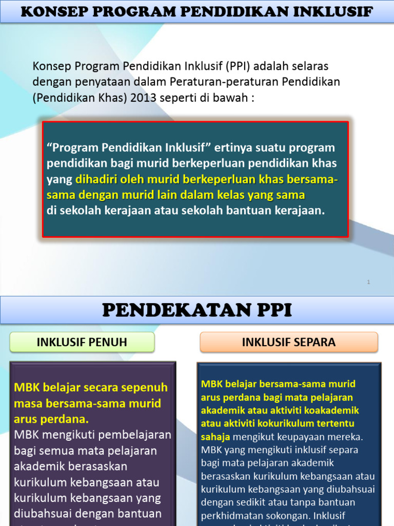 Topik 1 Konsep Program Pendidikan Inklusif | PDF