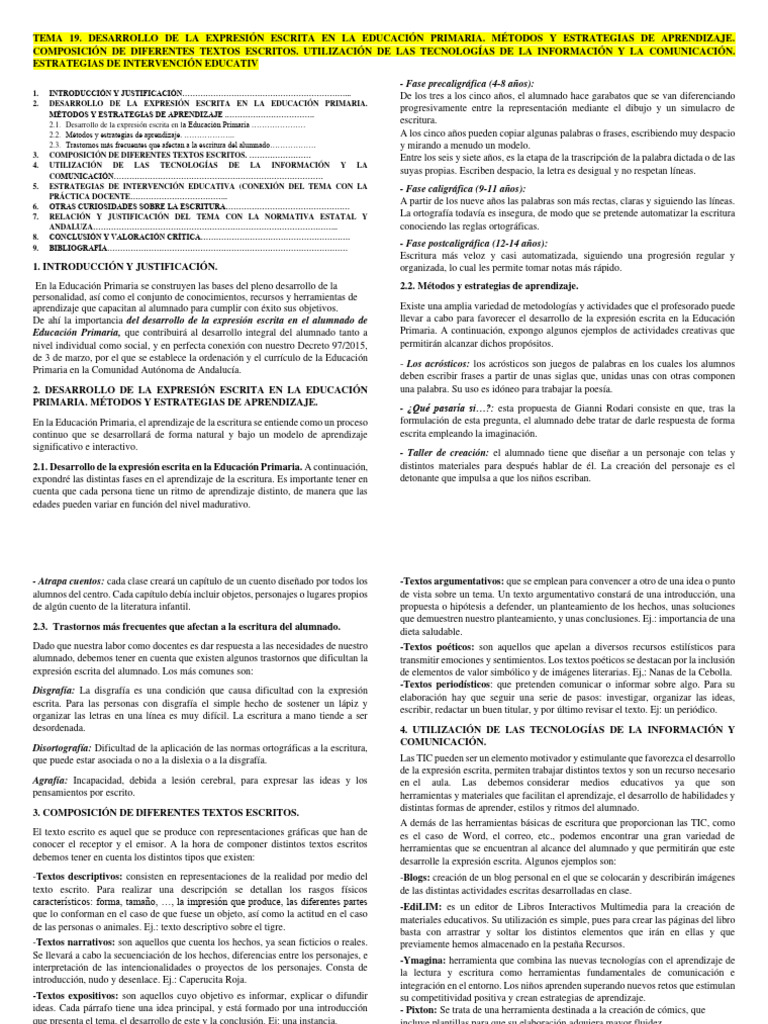 Tema 19 2021 Definitivo | PDF | Aprendizaje | Plan de estudios