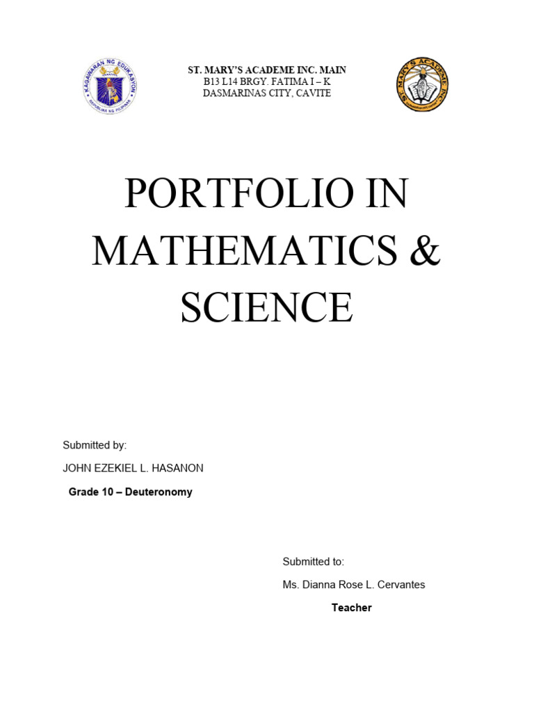 Grade 10 Math & Science Portfolio | PDF