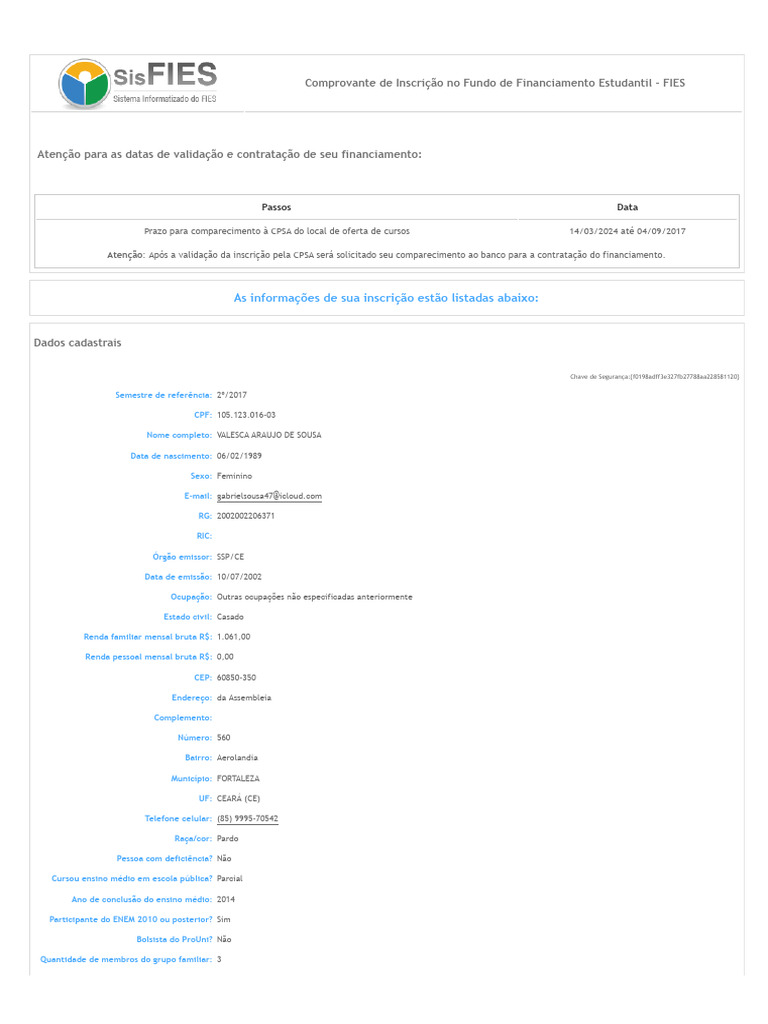 SisFIES - Sistema de Financiamento Ao Estudante | PDF