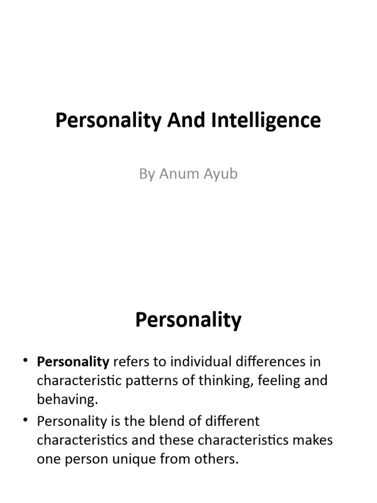 Personality Theories & Intelligence Types | PDF | Id | Intelligence