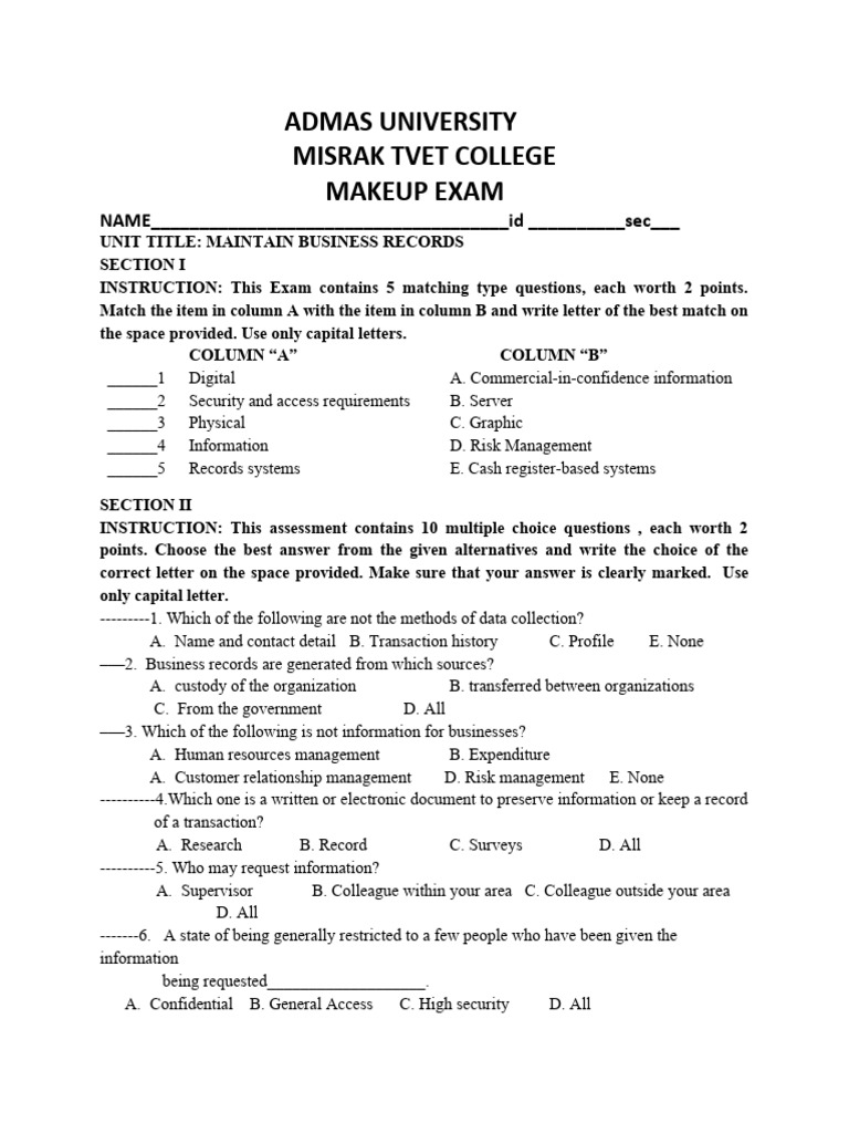 Maintain Business Records | PDF | Information | Business
