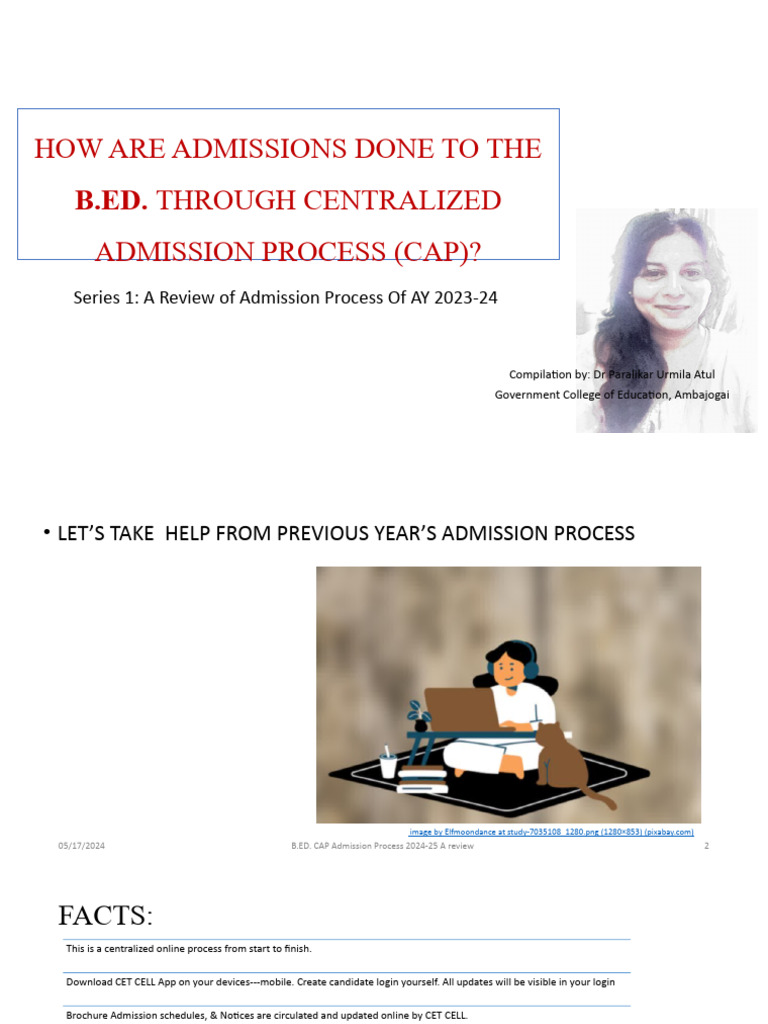 B.ed. CAP Admissions Process 2024-25 Demographic Documents | PDF | Pro ...