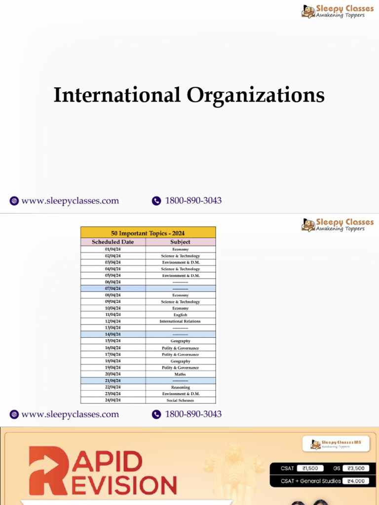 Overview of Key International Organizations | PDF | Unrwa ...