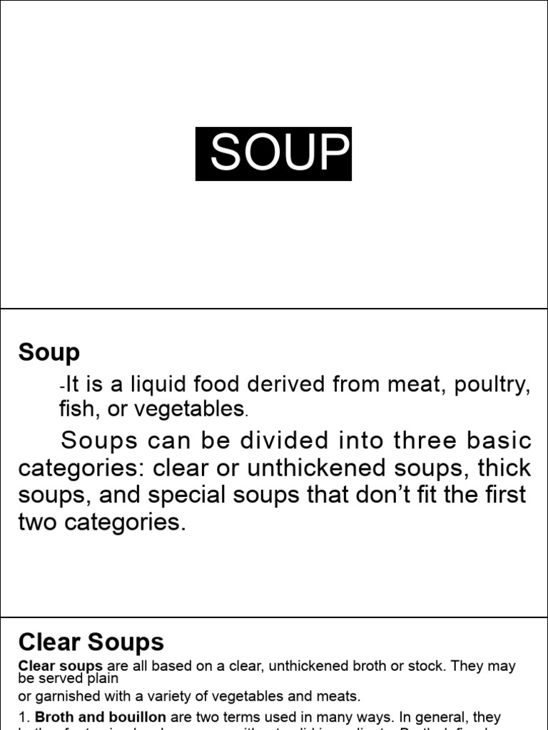 SOUP | PDF | Soup | Broth