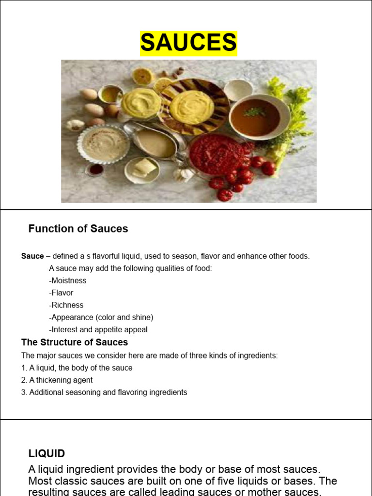 5 Mother Sauces | PDF | Sauce | Starch