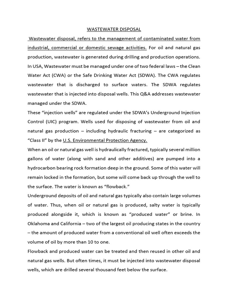 Deep Well Injection | PDF | Casing (Borehole) | Water