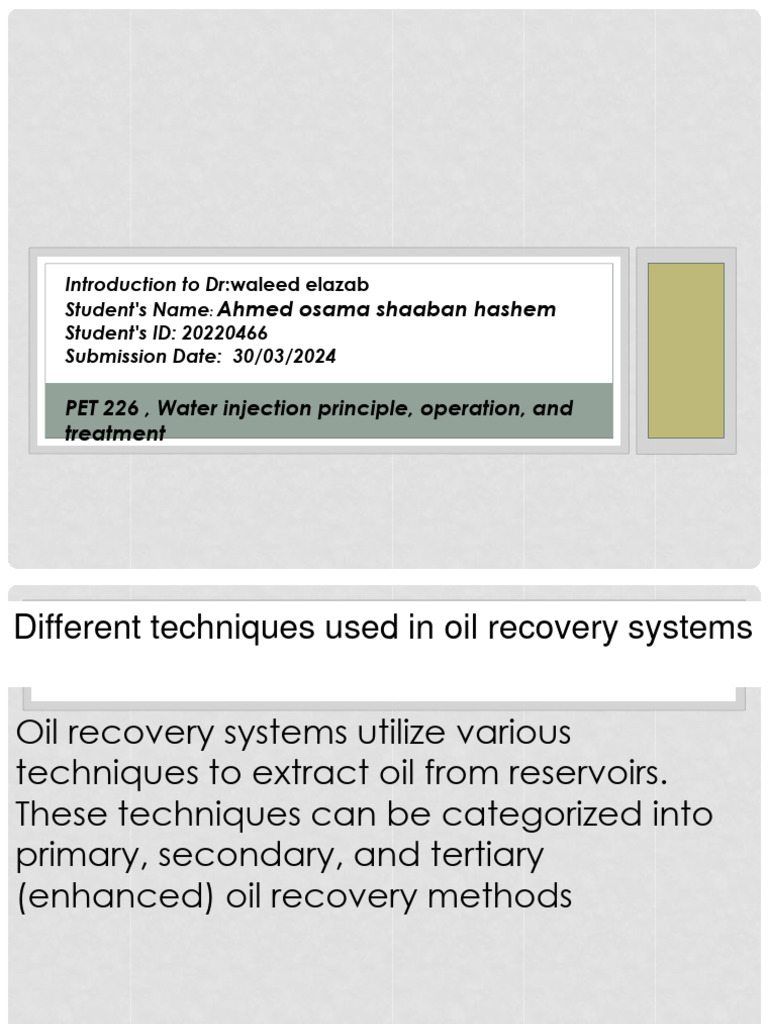 Water Injection 1 | PDF | Enhanced Oil Recovery | Extraction Of Petroleum