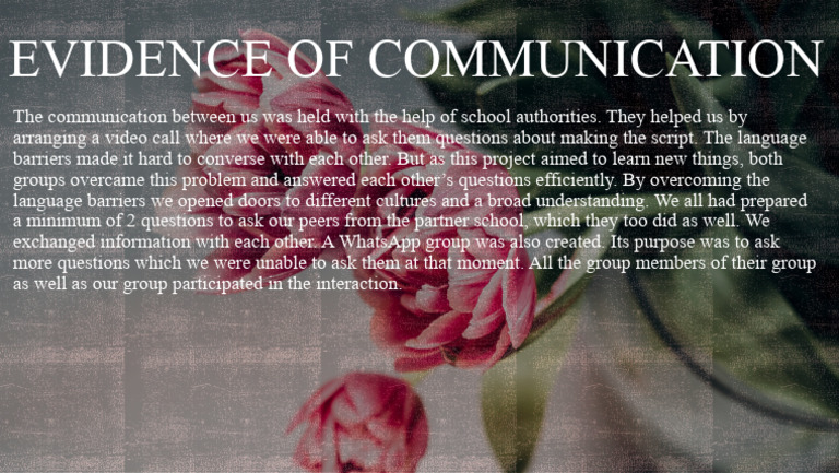 Evidence of Communication Without Pic | PDF | Social Science | Wellness