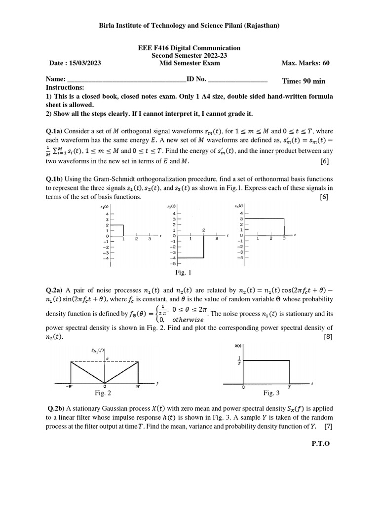 1155 EEE F416 20230524085323 Mid Semester Question Paper | PDF ...